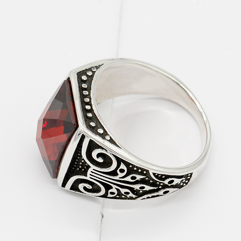 925 sterling silver classic vintage ring for men with AAA zirconia gemstone