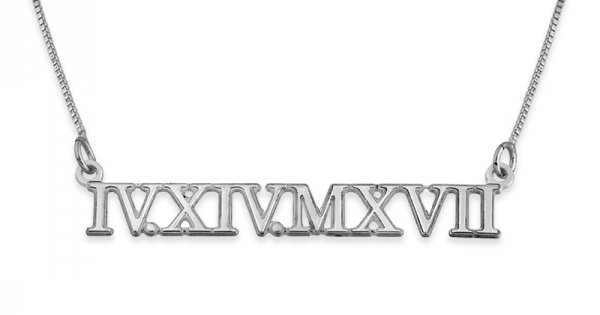 Silver roman numeral necklace | EnvyHer- Personalized Jewelry